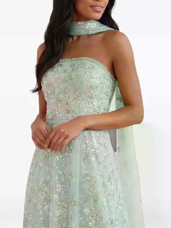 NEEDLE & THREAD Forget-me-not Strapless Maxi Dress