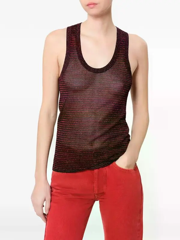 Isabel Marant Étoile Cevara Striped Lurex Knit Tank Top