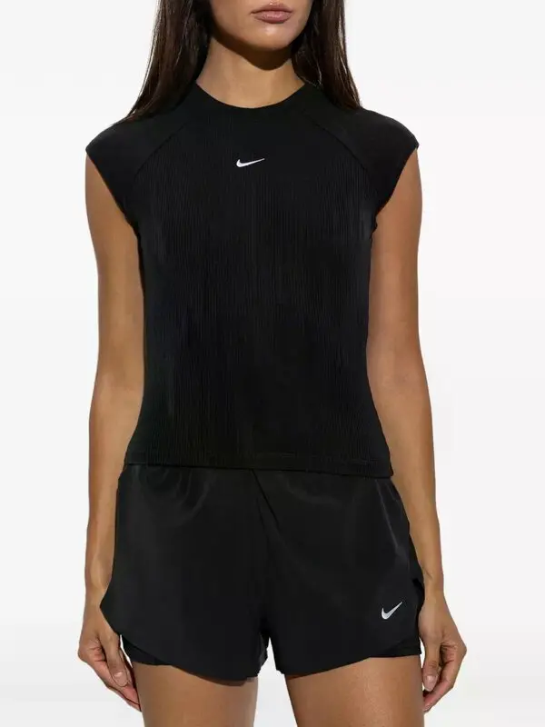 Nike Ribbed Logo-embroidered Top