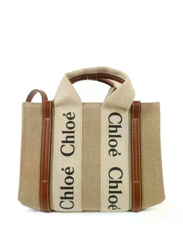 Chloé Mini Woody Canvas Tote Bag