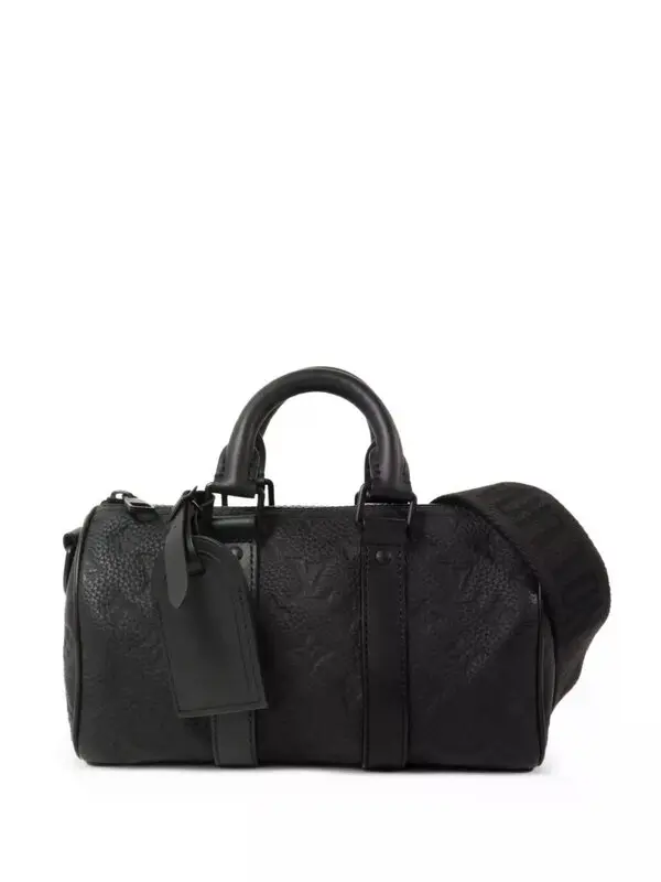 LOUIS VUITTON 25 Keepall Bandoulière Tote Bag - Black