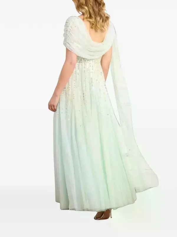 NEEDLE & THREAD Moonlight Sequin-embellished Draped Gown