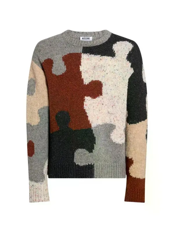 Moschino Inlaid Wool-and-silk Blend Pullover