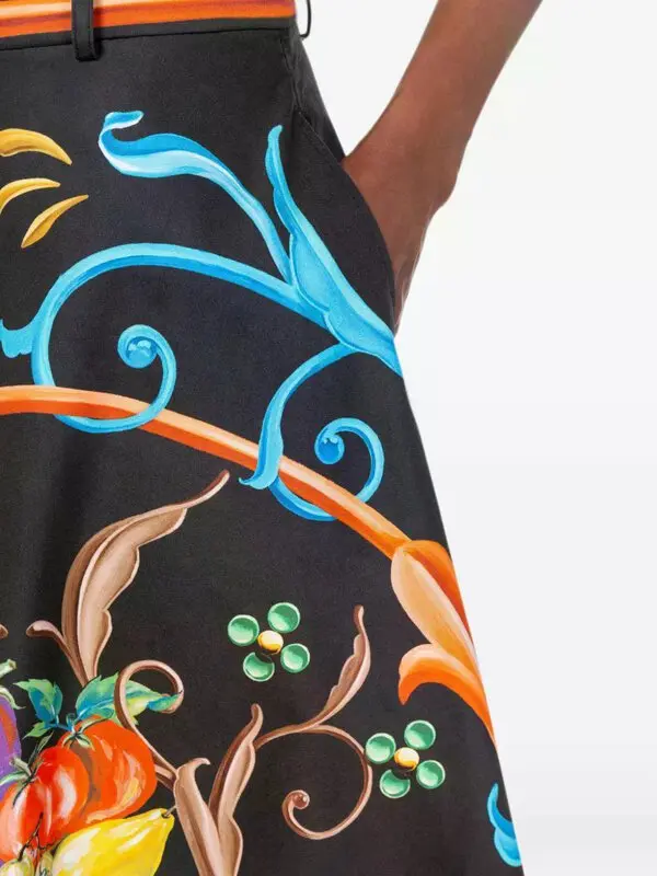 Moschino Baroque-print Midi Skirt
