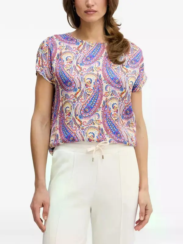 MARC AUREL Paisley-print Short-sleeve Blouse
