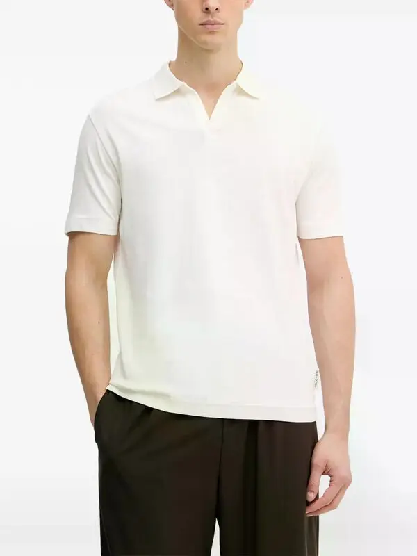 Marc O'polo Open-collar Short-sleeve Top - Neutrals