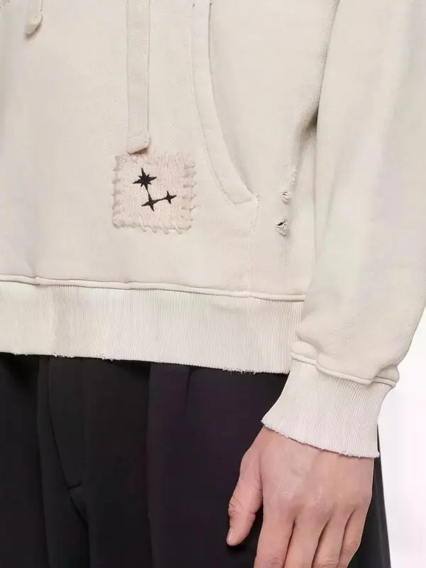 LANEUS Distressed Boxy-fit Hoodie