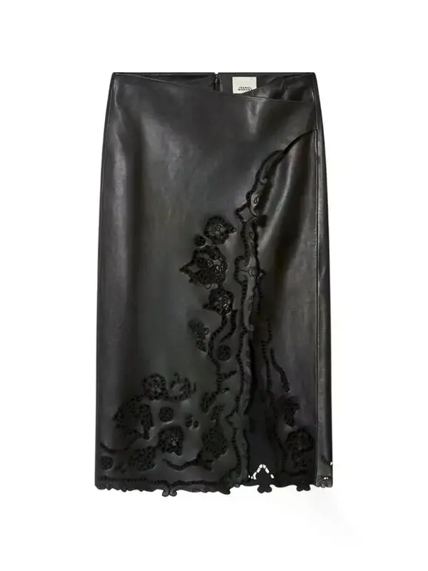 Isabel Marant Étoile Fulsa Cut-out Leather Midi Skirt