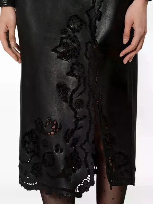Isabel Marant Étoile Fulsa Cut-out Leather Midi Skirt
