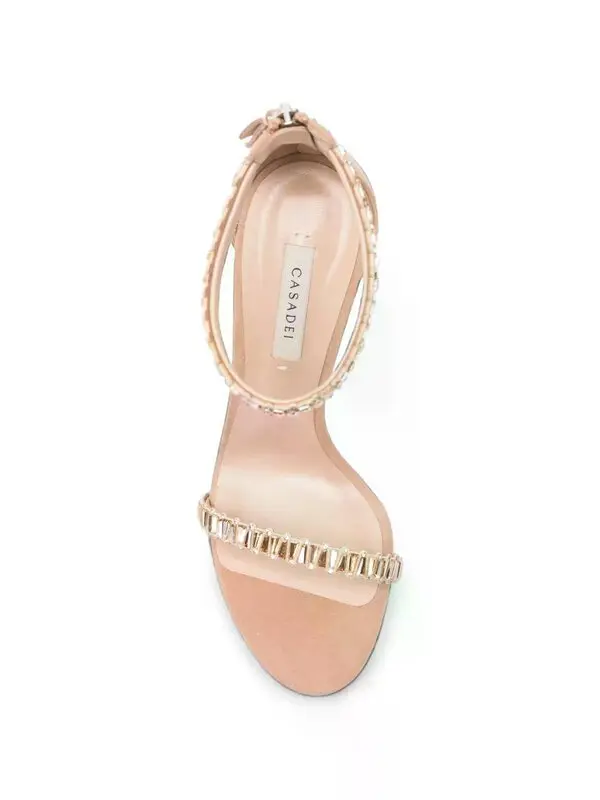 Casadei Crystal-embellished Suede Sandals