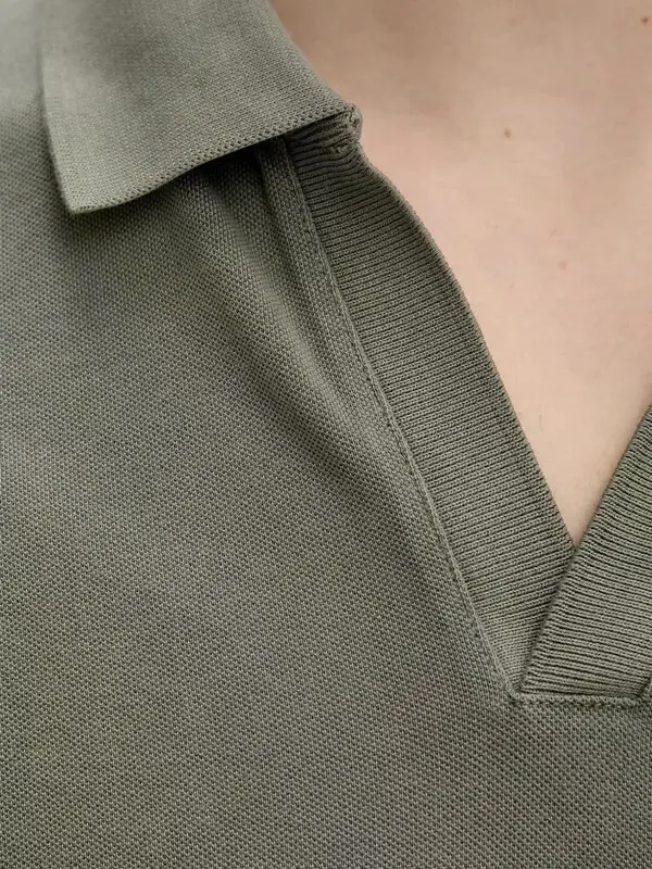 Marc O'polo Piqué V-neck T-shirt - Green