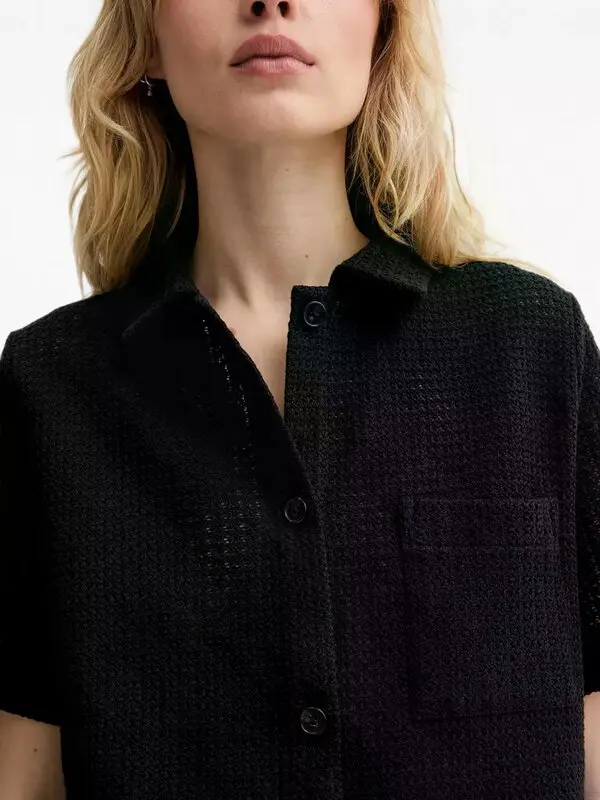 Marc O'polo Crochet-knit Patch-pocket Shirt