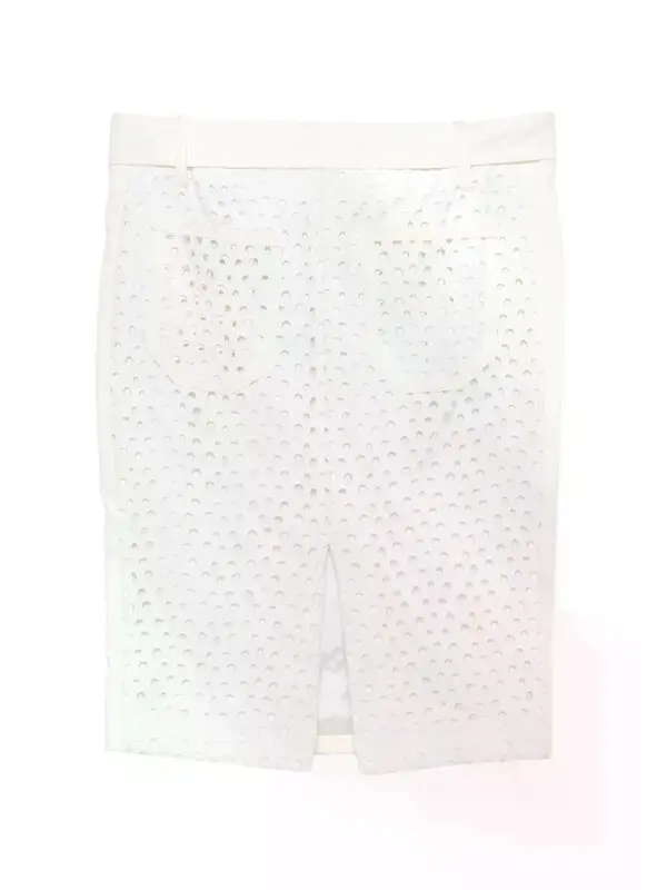 Gianfranco Ferre 1990s Eyelet-embroidered Belted Mini Skirt