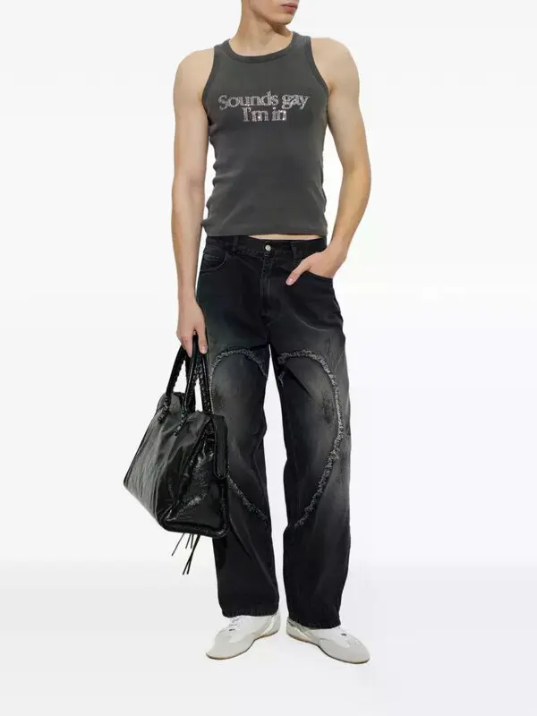 CARNE BOLLENTE Sequin-embellished Ribbed Tank