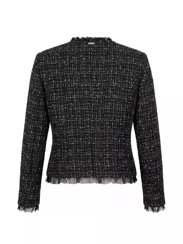 TWINSET Bouclé-knit Tulle-trim Jacket