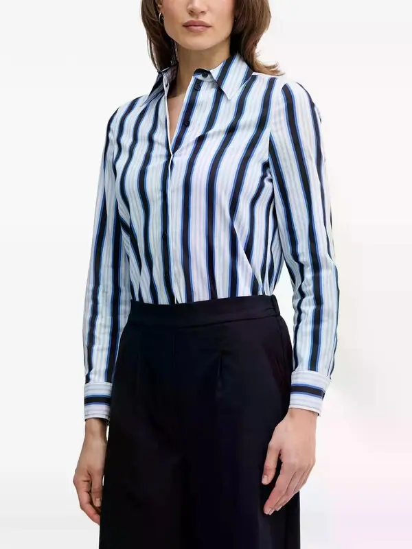MARC AUREL Vertical-stripe Long-sleeve Shirt