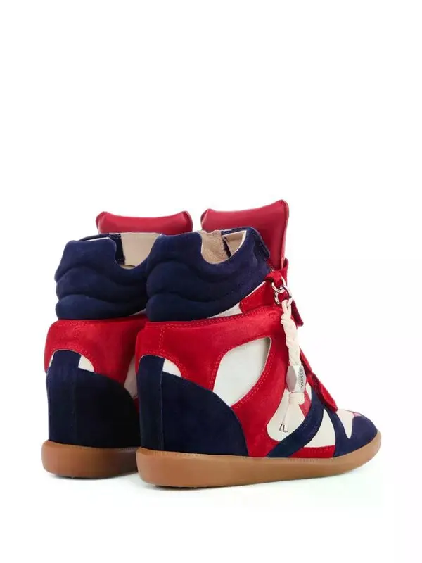 Isabel Marant Étoile Bekett Ring Suede Wedge Sneakers - Red