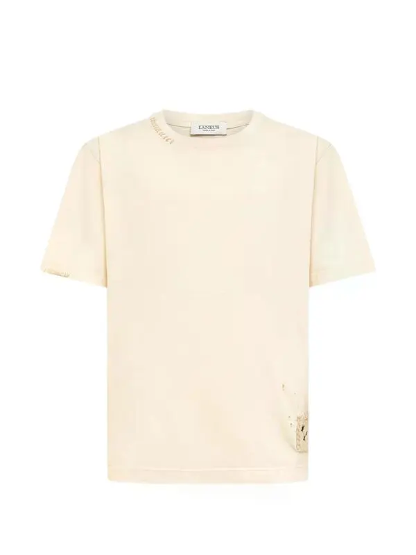 LANEUS Distressed Boxy-fit T-shirt