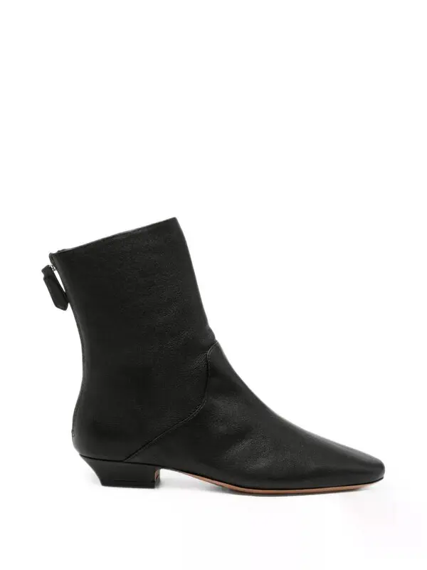 JUDE Celina Rear-zip Leather Ankle Boots - Black