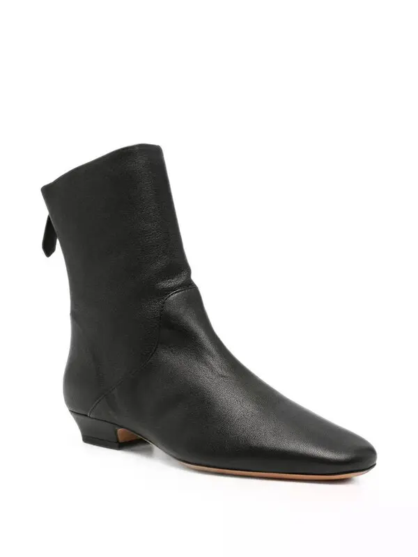 JUDE Celina Rear-zip Leather Ankle Boots