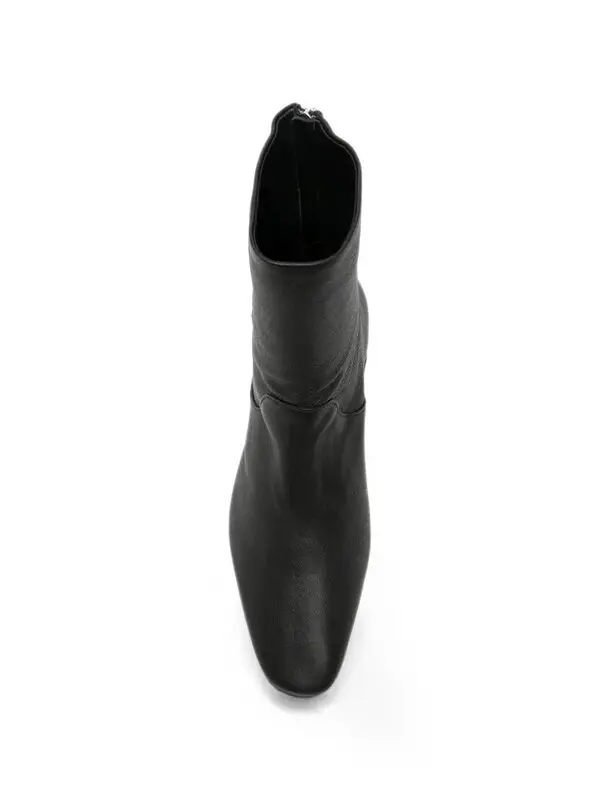 JUDE Celina Rear-zip Leather Ankle Boots