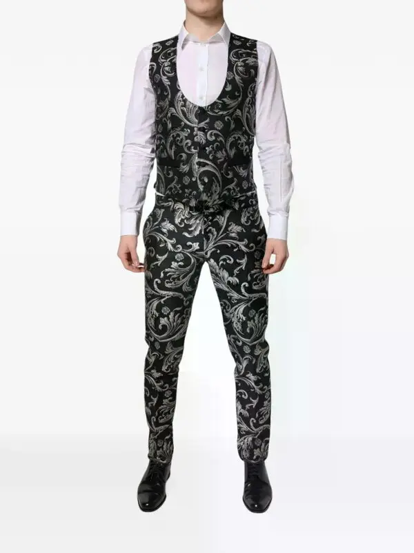 Dolce & Gabbana Martini Baroque-jacquard Three-piece Suit