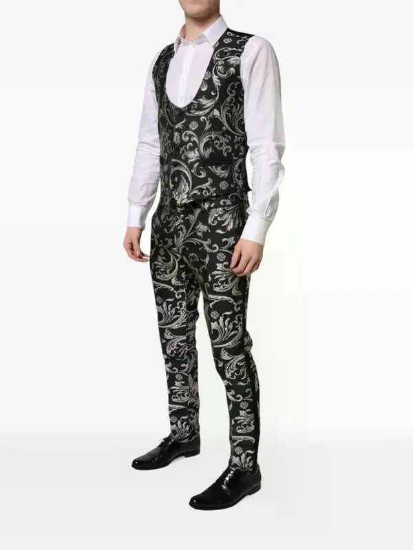 Dolce & Gabbana Martini Baroque-jacquard Three-piece Suit