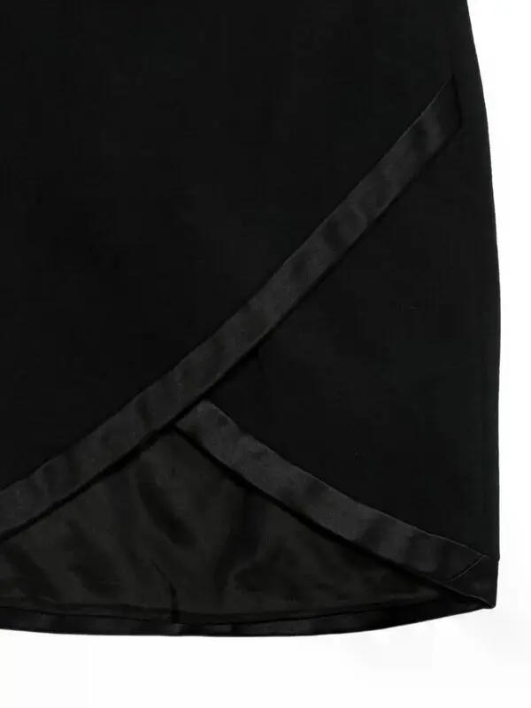 Saint Laurent 1980s Wrap-style Satin-trim Midi Skirt