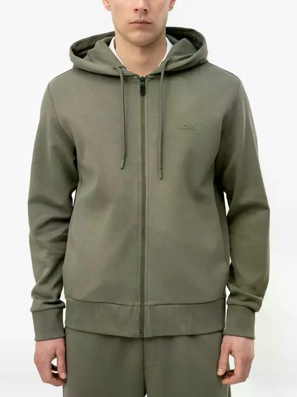 BOSS Logo-print Zip-up Hoodie