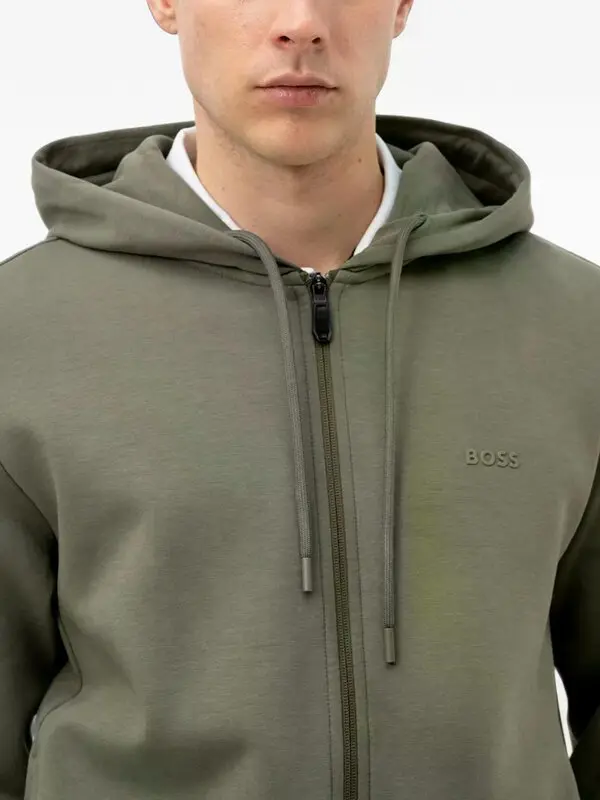 BOSS Logo-print Zip-up Hoodie