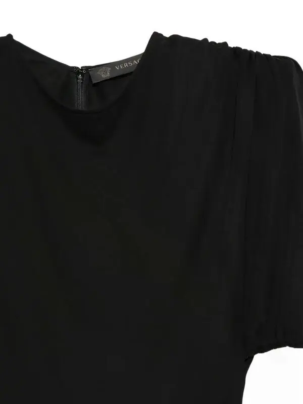 Versace 2000s Ruched-sleeve Midi Dress