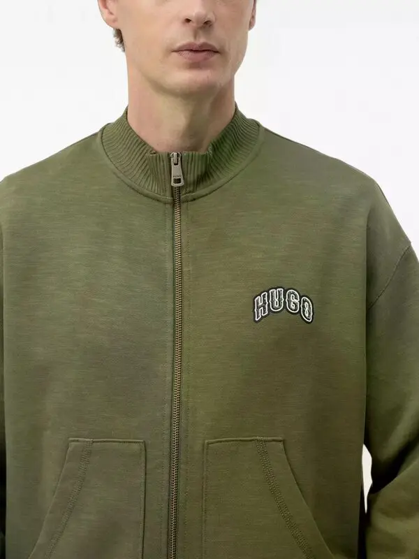 Hugo Logo-patch Zip-up Sweatshirt
