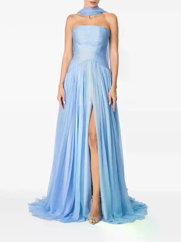 M.MARQUISE Candy Strapless Pleated Maxi Dress