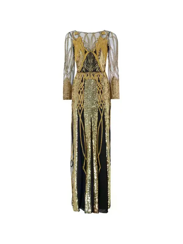 TEMPERLEY LONDON Perseus Tattoo Sequin-embellished Dress - Black