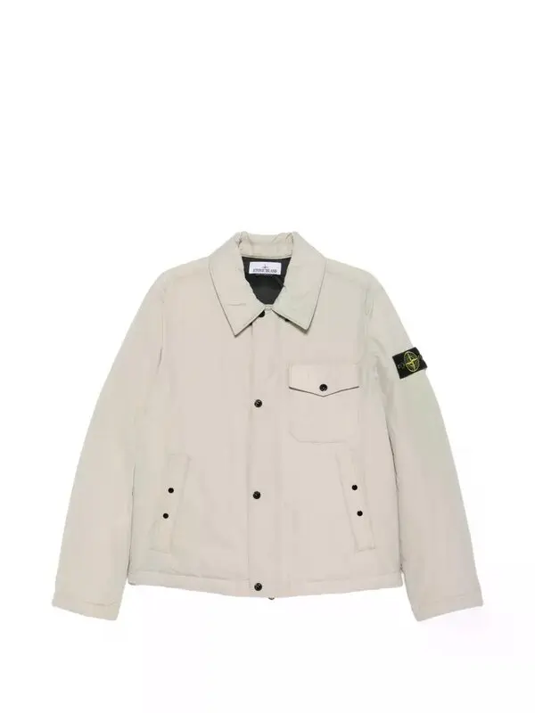Stone Island Logo-patch Button-up Jacket - Neutrals