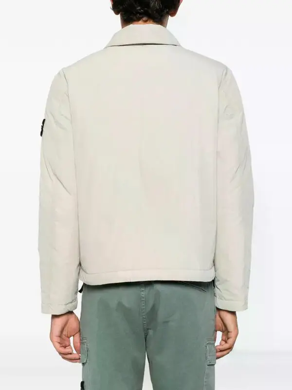 Stone Island Logo-patch Button-up Jacket - Neutrals