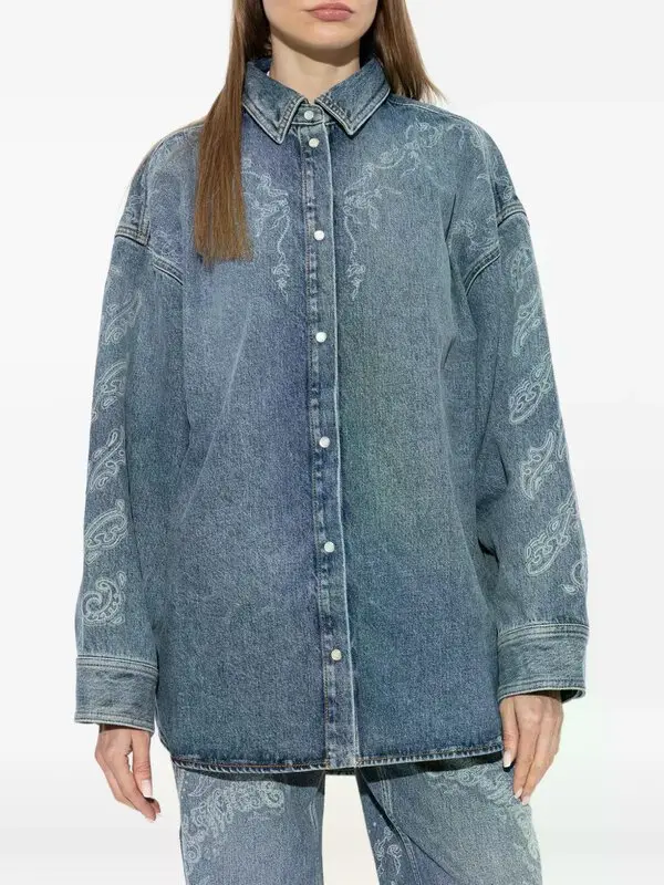 Off-White Paisley-print Denim Shirt