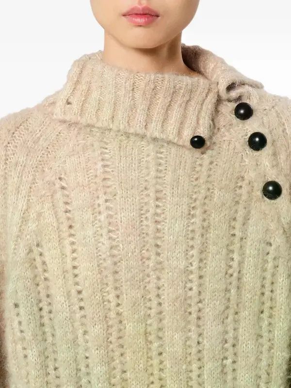 Isabel Marant Étoile Lily Alpaca Button-detail Boileed Wool Sweater