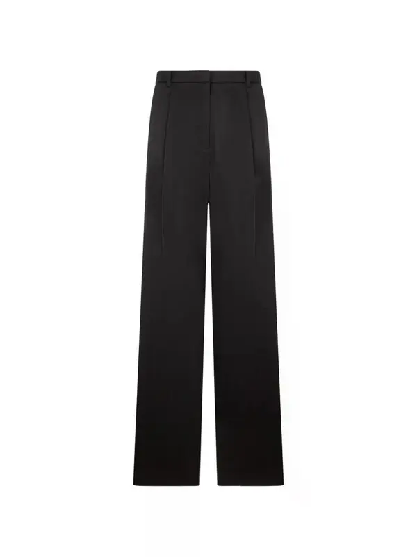 Emporio Armani Pleated Twill Trousers - Black