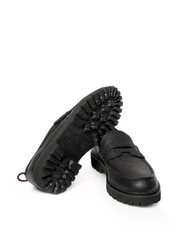 Hugo Lug-sole Loafers In Grained Leather