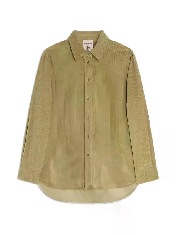 SEMICOUTURE Pollyana Corduroy Shirt - Green