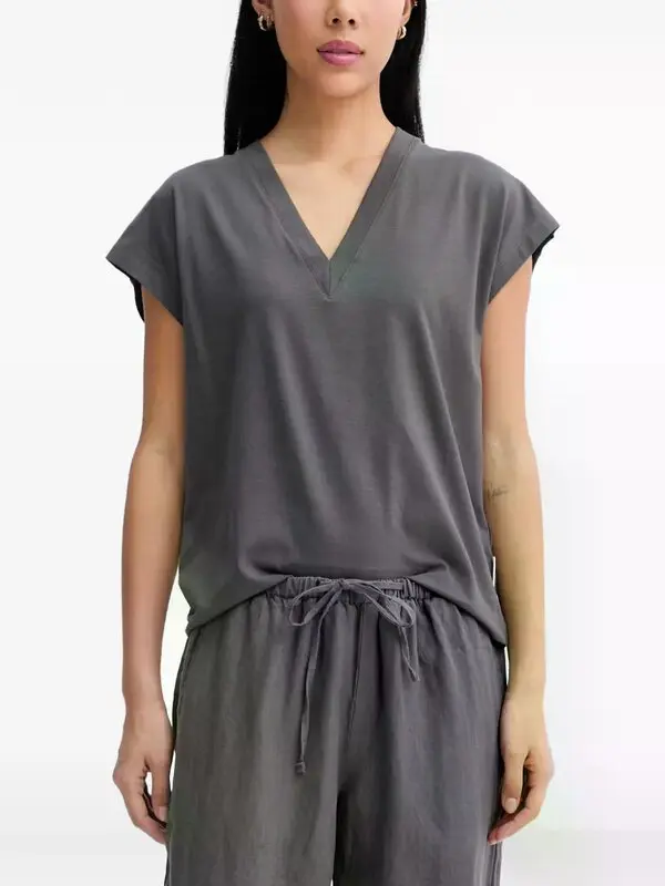 Marc O'polo V-neck Cap-sleeve T-shirt - Grey