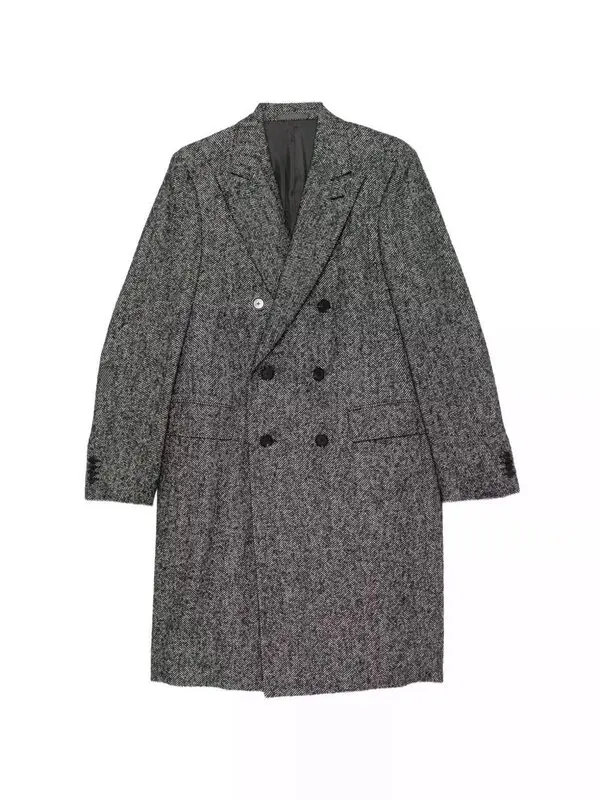 Caruso Herringbone-pattern Double-breasted Coat