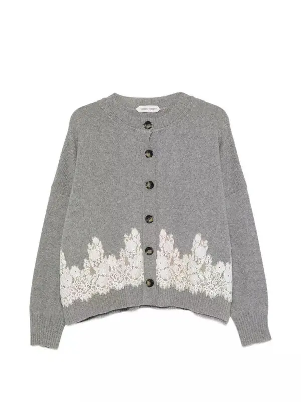 Alberta Ferretti Lace-trim Cardigan
