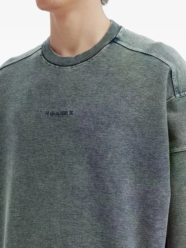 Izzue Acid-wash Panelled Sweater