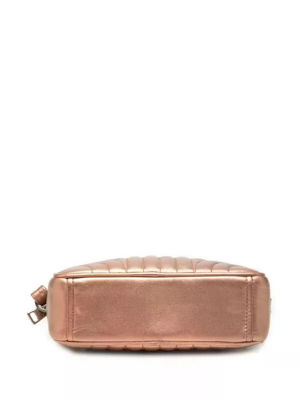 Prada 2013-2026 Metallic Nappa Impunture Diagramme Camera Bag Crossbody Bag - Pink