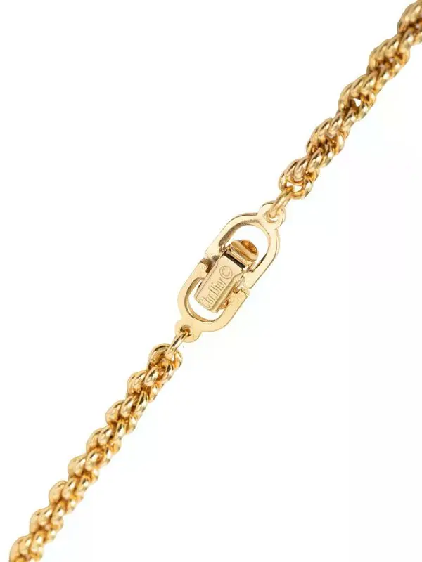 Dior 2000-2026 Plated Cd Station Rope Chain Necklace Costume Necklace - Gold