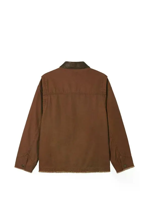 Izzue Contrast-collar Raw-hem Jacket