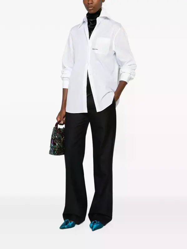 N°21 Floral-embroidered Logo-print Shirt