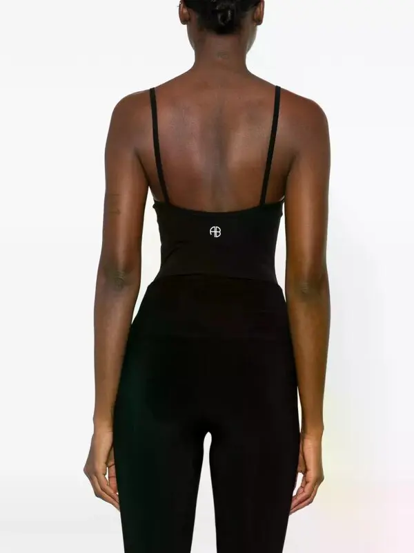 ANINE BING Barbara Logo-print Scoop-neck Bodysuit